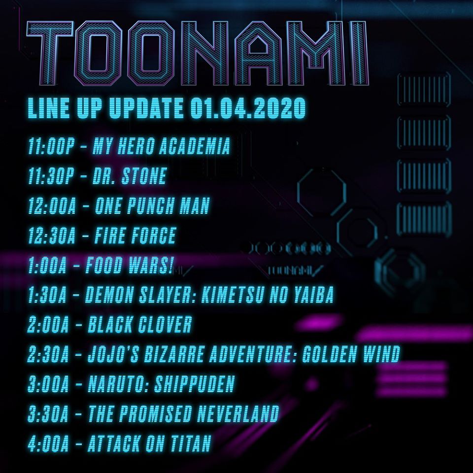 Toonami Shakes Up Schedule for 2020 - Bubbleblabber